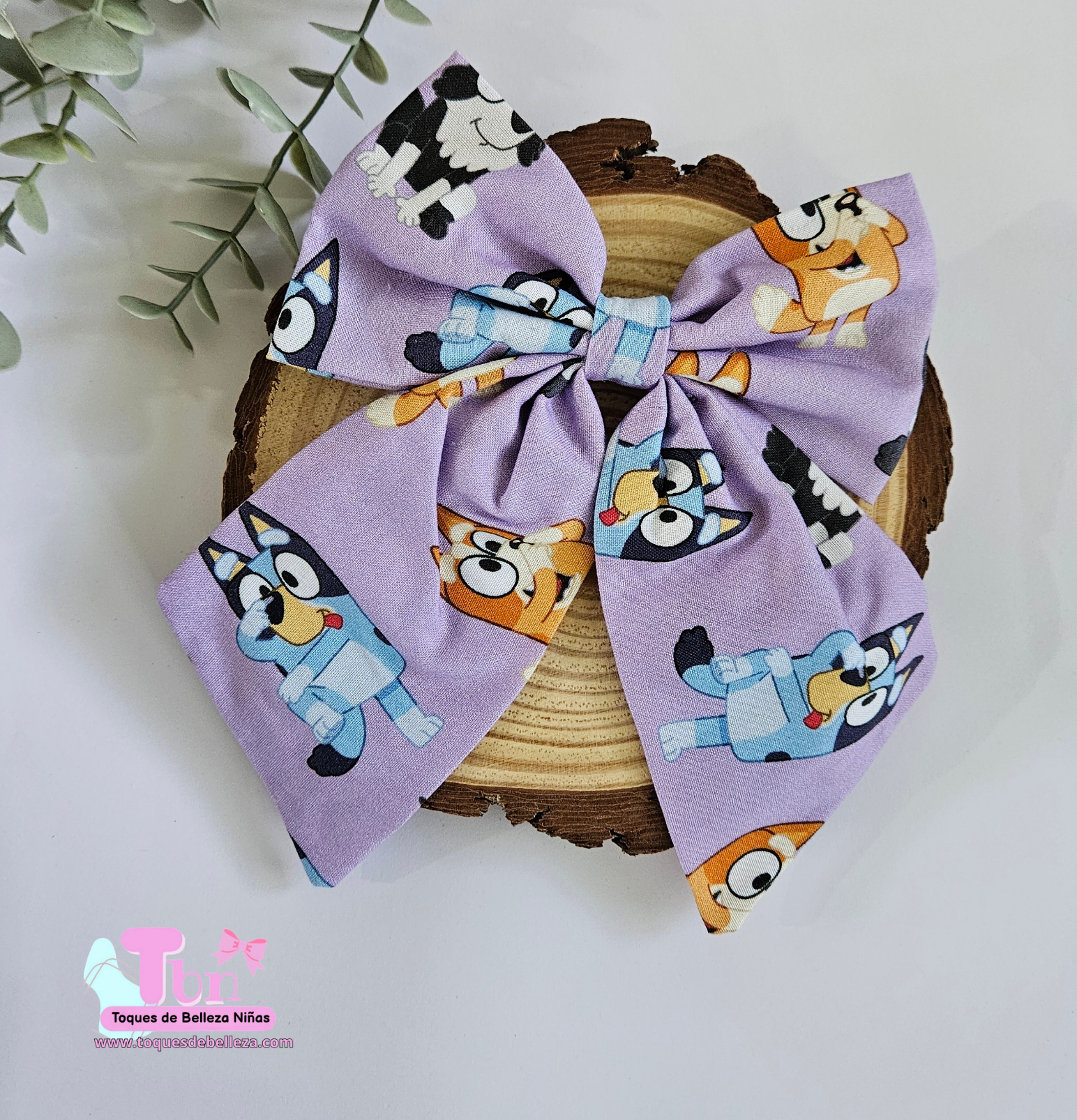 Lazo Grande en Tela Bluey – Toques de Belleza Niñas